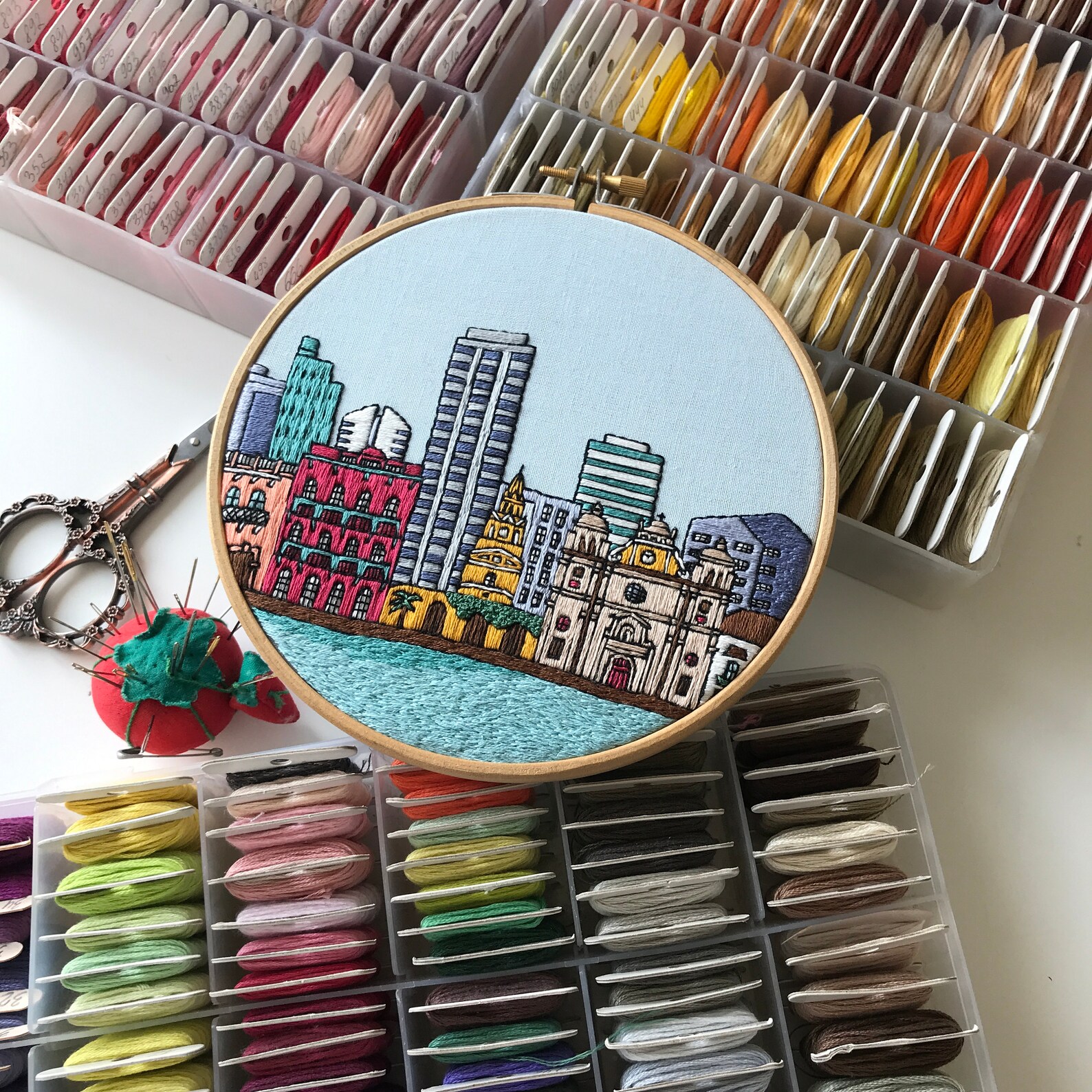 Cartagena Colombia. Hand Embroidery Pattern PDF. Embroidery - Etsy