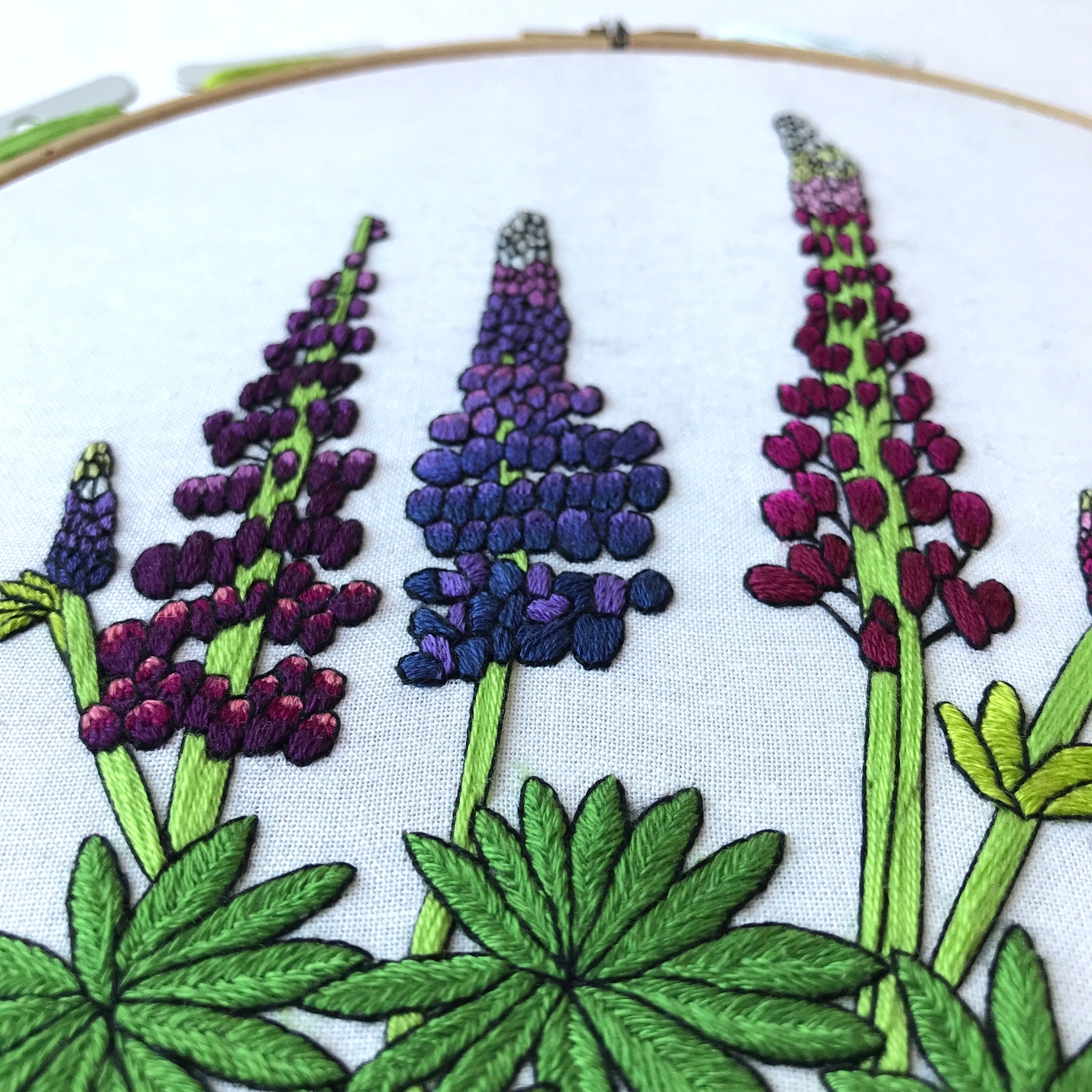 Lupins. Hand Embroidery Pattern PDF. DIY. Embroidery Hoop Art, Hand ...