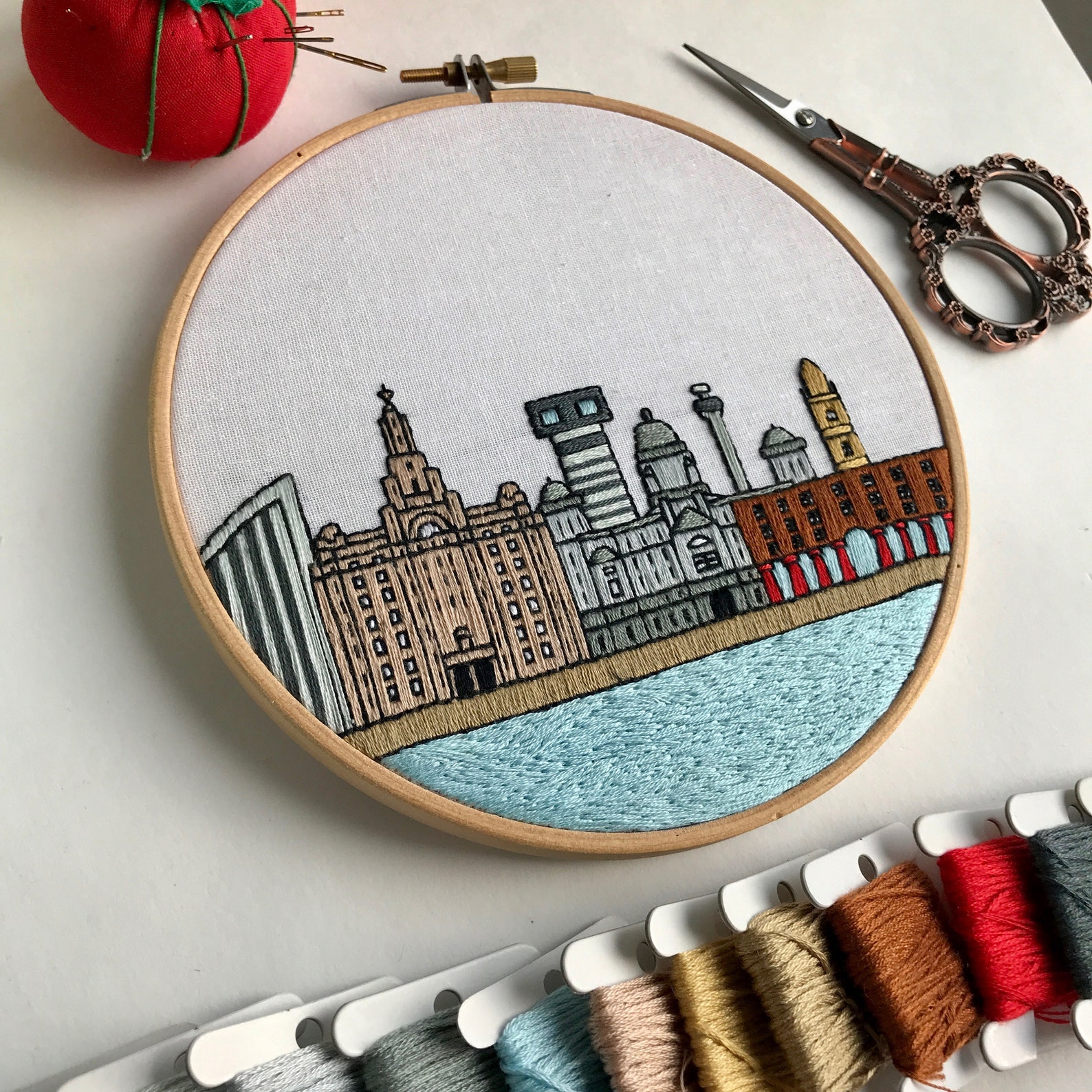 Liverpool United Kingdom. Hand Embroidery Pattern PDF. DIY | Etsy