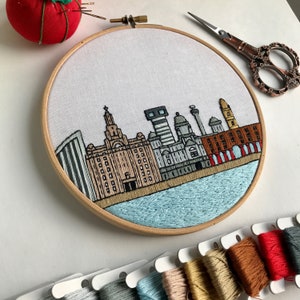 Liverpool, United Kingdom. Hand Embroidery Pattern PDF. DIY Embroidery ...