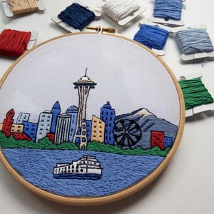 Seattle WA, United States. Hand Embroidery Pattern PDF. DIY. Embroidery ...