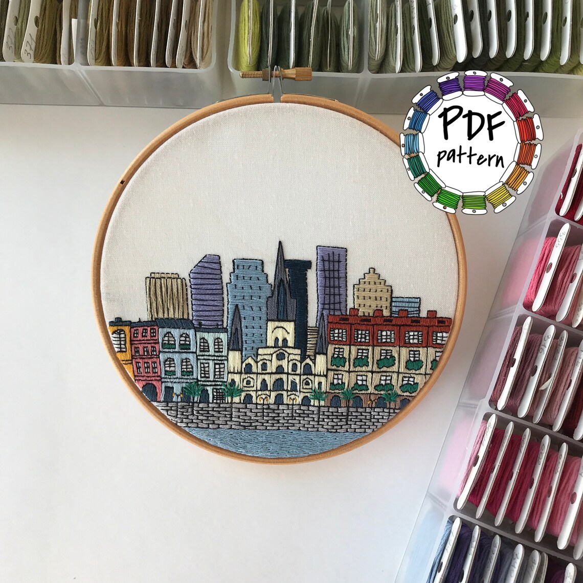 New Orleans LA United States. Hand Embroidery Pattern PDF. | Etsy