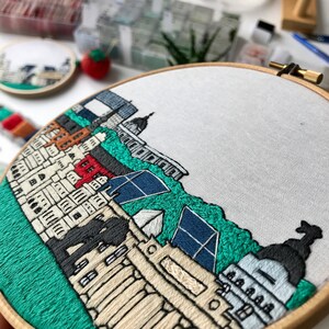 Madrid, Spain. Hand Embroidery Pattern PDF. DIY. Embroidery Hoop Art ...