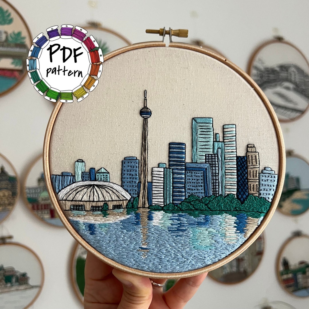 Toronto, Canada. Hand Embroidery Pattern PDF. DIY Embroidery Art ...