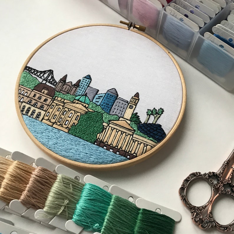 Brisbane Australia Hand Embroidery Pattern PDF. DIY. | Etsy
