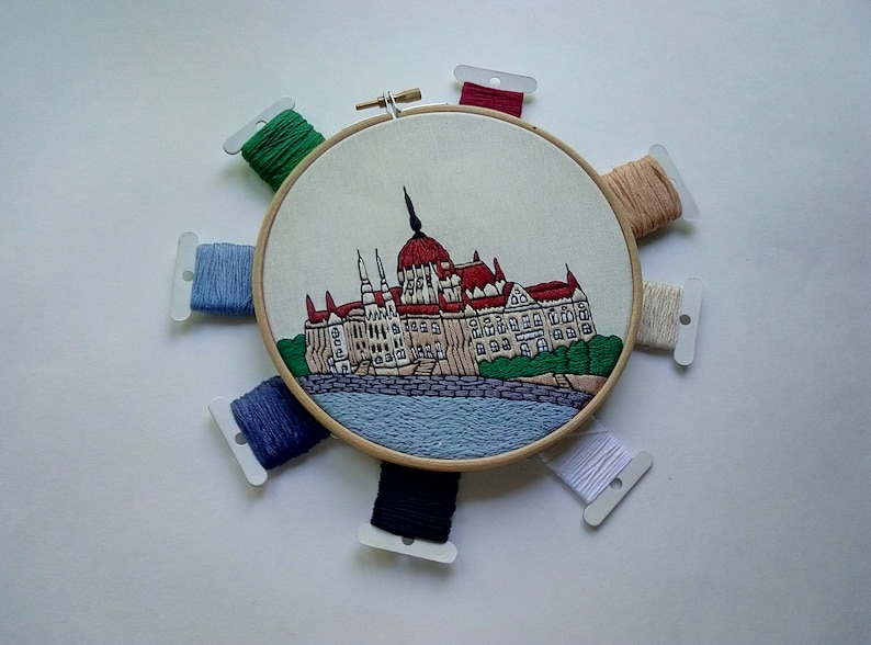 Budapest, Hungary. Hand Embroidery Pattern PDF With Embroidery Guide ...