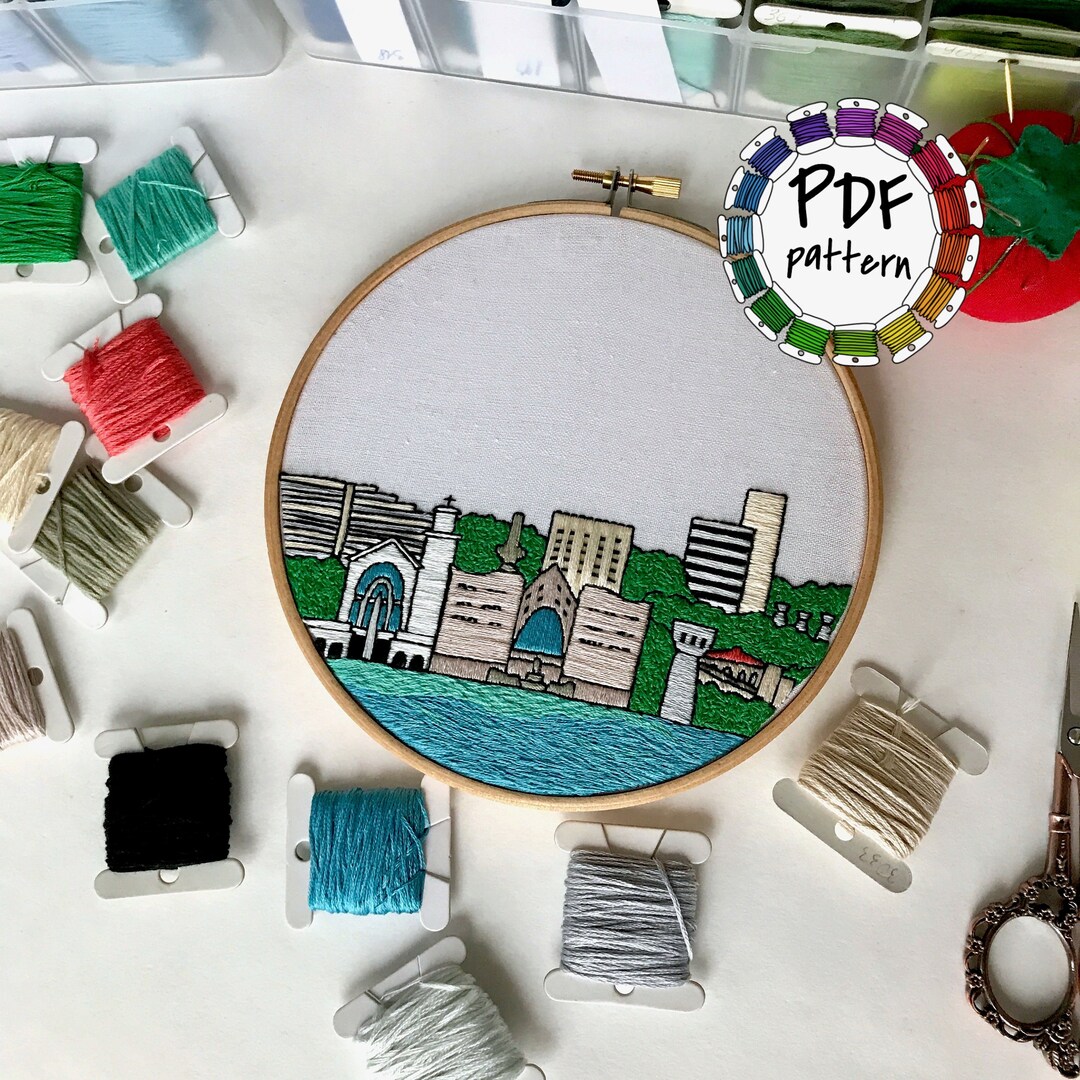 Hagatna, Guam. Hand Embroidery Pattern PDF With Embroidery Guide and ...