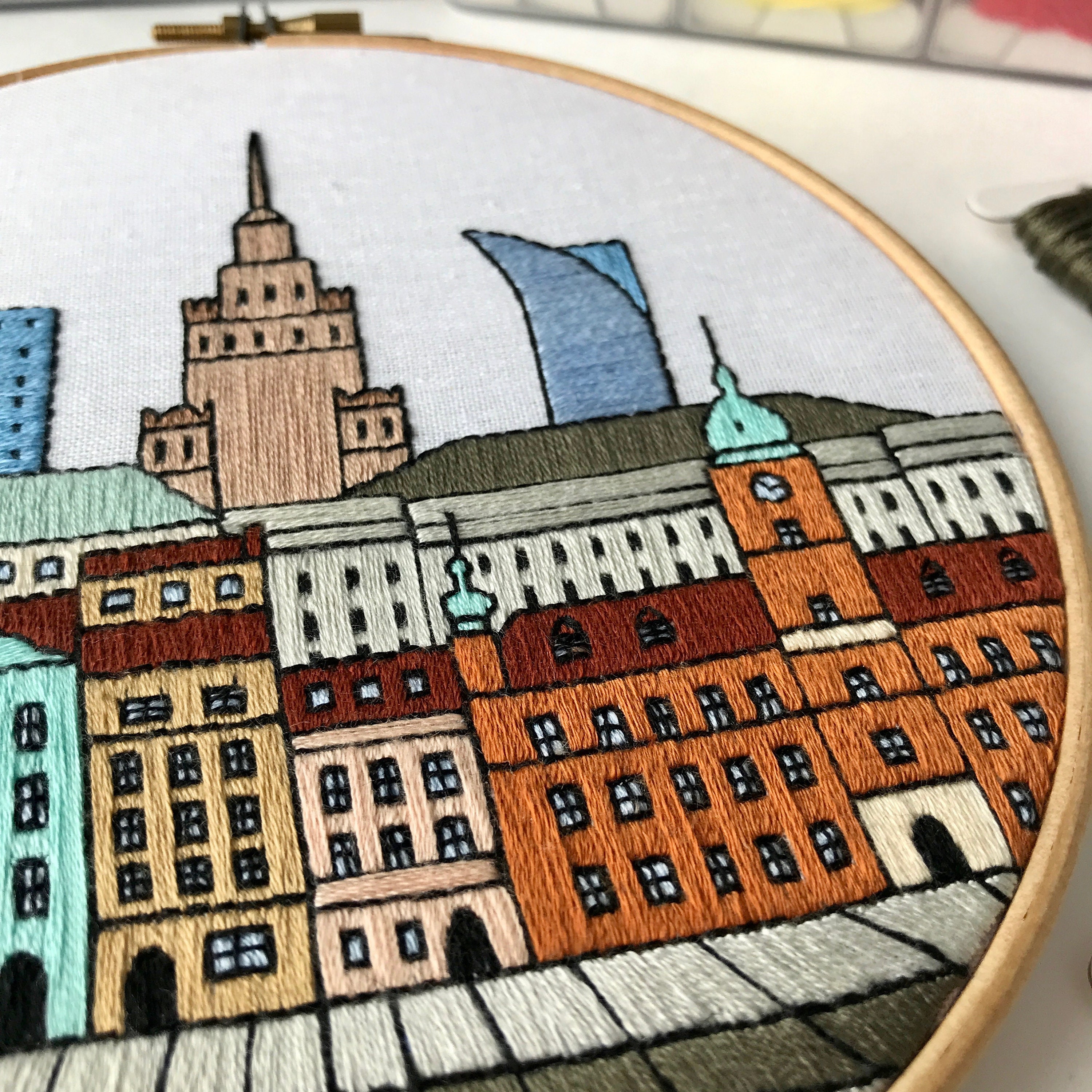 Warsaw Poland. Hand Embroidery Pattern PDF. DIY. Embroidery | Etsy
