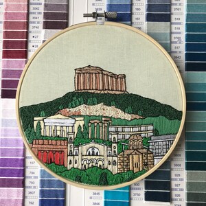 Athens, Greece. Hand Embroidery Pattern PDF. DIY Embroidery Art ...