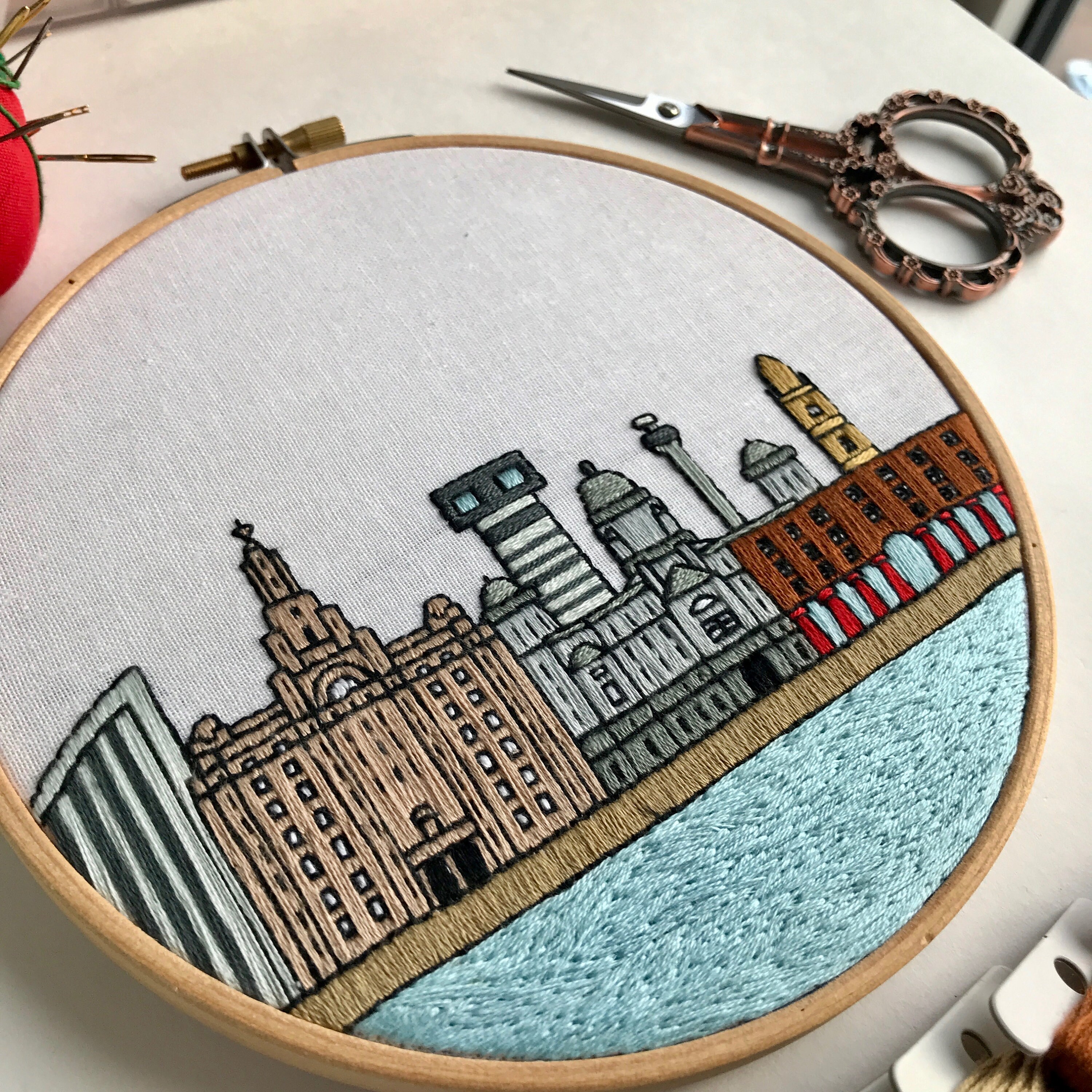 Liverpool United Kingdom. Hand Embroidery Pattern PDF. DIY | Etsy