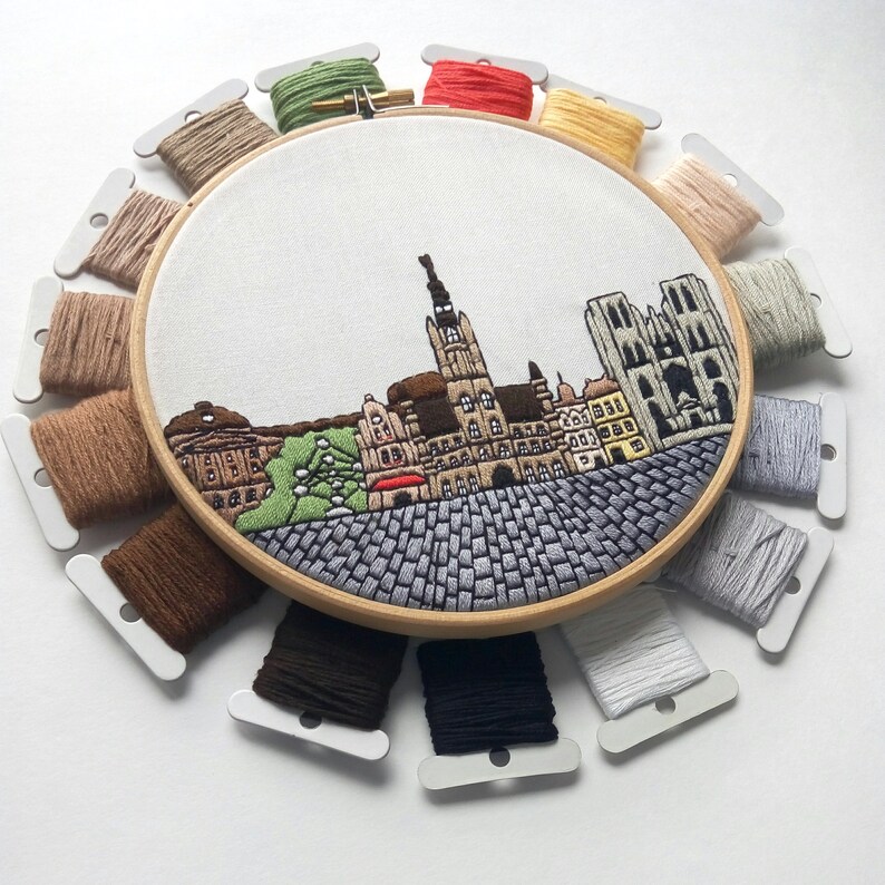 Brussels Belgium. Hand Embroidery Pattern PDF. DIY. - Etsy
