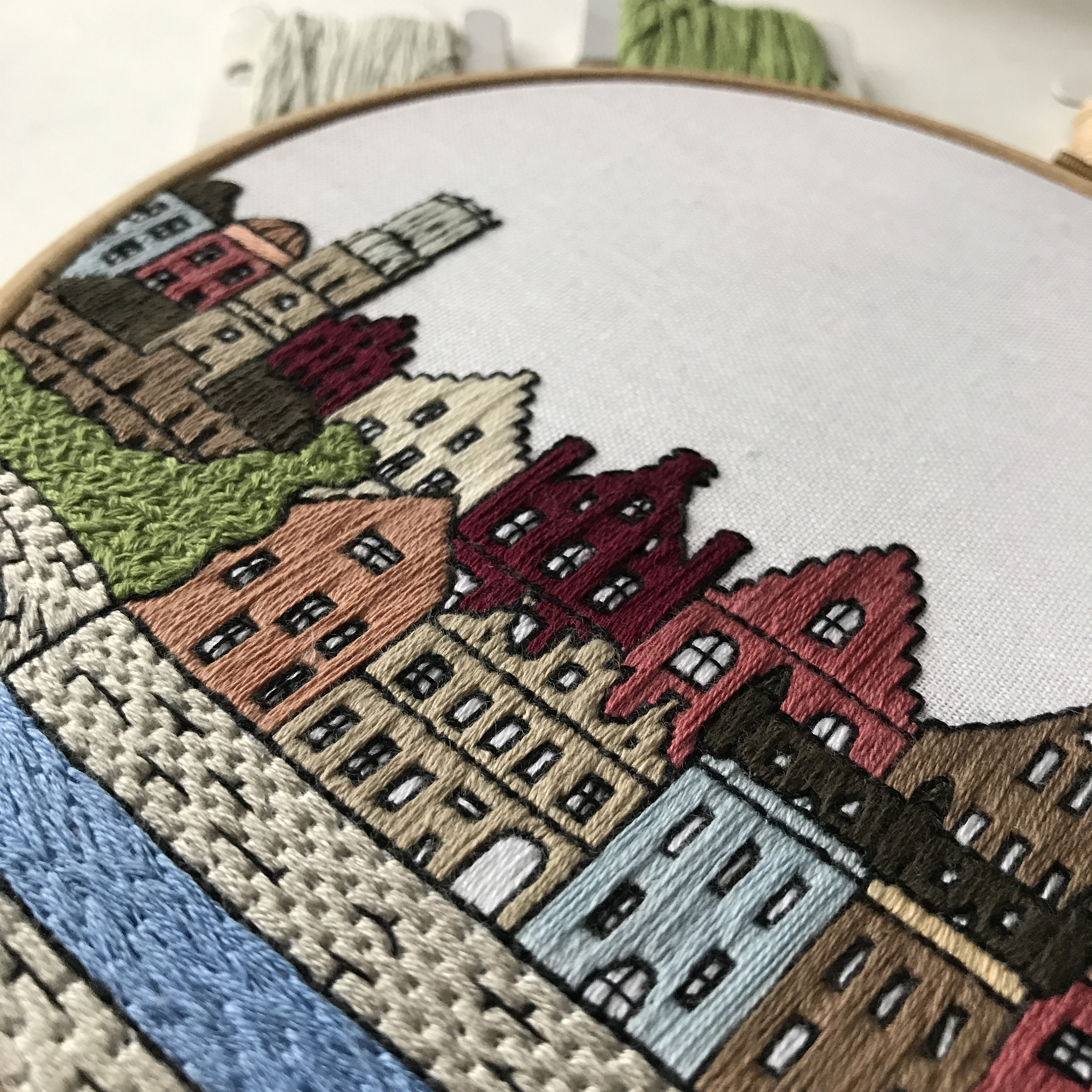 Bruges (brugge), Belgium. Hand Embroidery Pattern PDF. DIY Embroidery ...