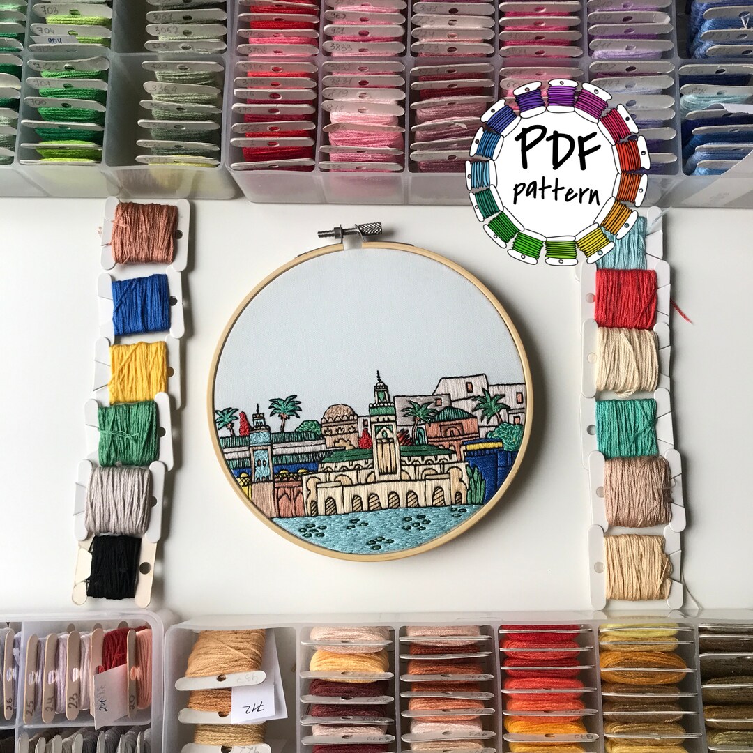 Marrakesh, Morocco. Hand Embroidery Pattern PDF. DIY Embroidery Art ...