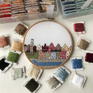 Bruges (brugge), Belgium. Hand Embroidery Pattern PDF. DIY Embroidery ...
