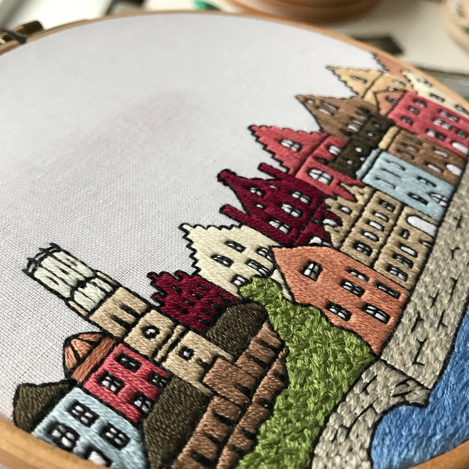 Bruges (brugge), Belgium. Hand Embroidery Pattern PDF. DIY Embroidery ...