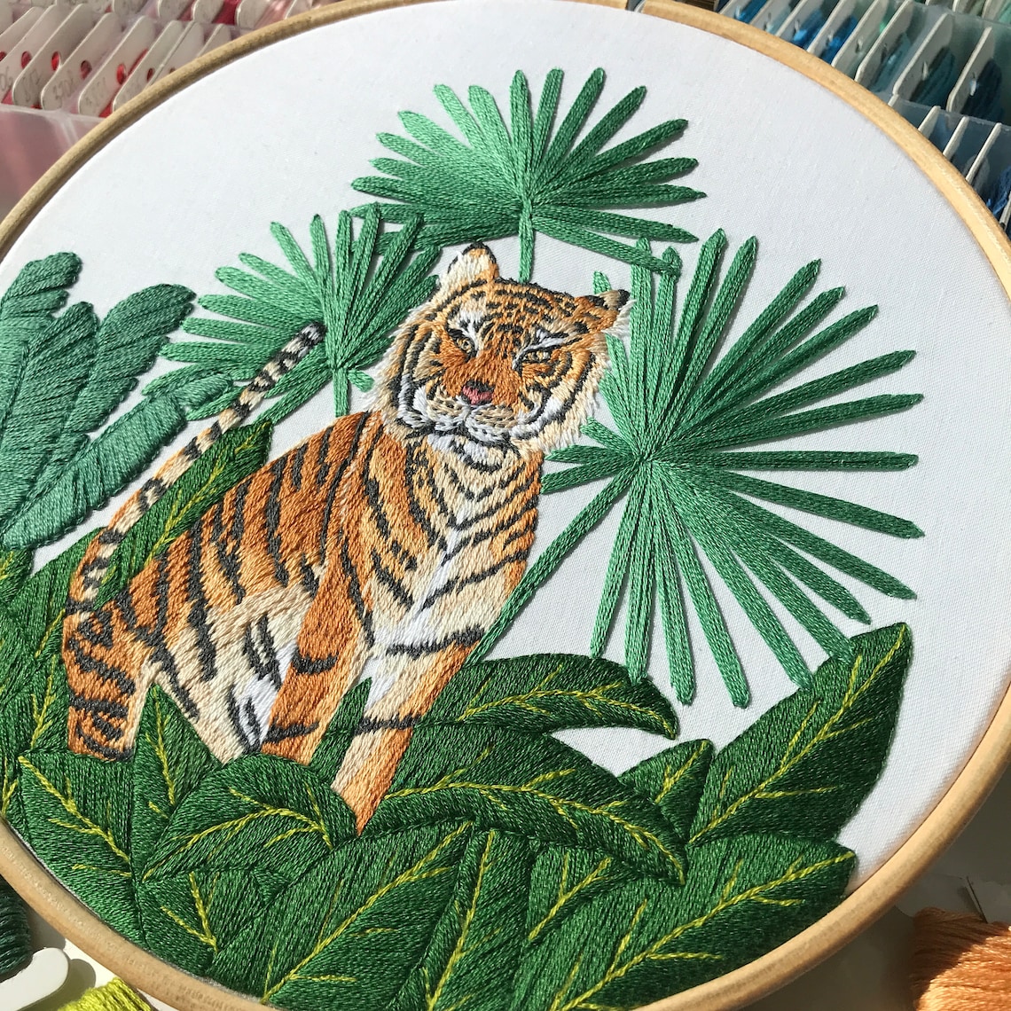 Tiger in the Jungle. Hand Embroidery Pattern PDF. DIY. - Etsy