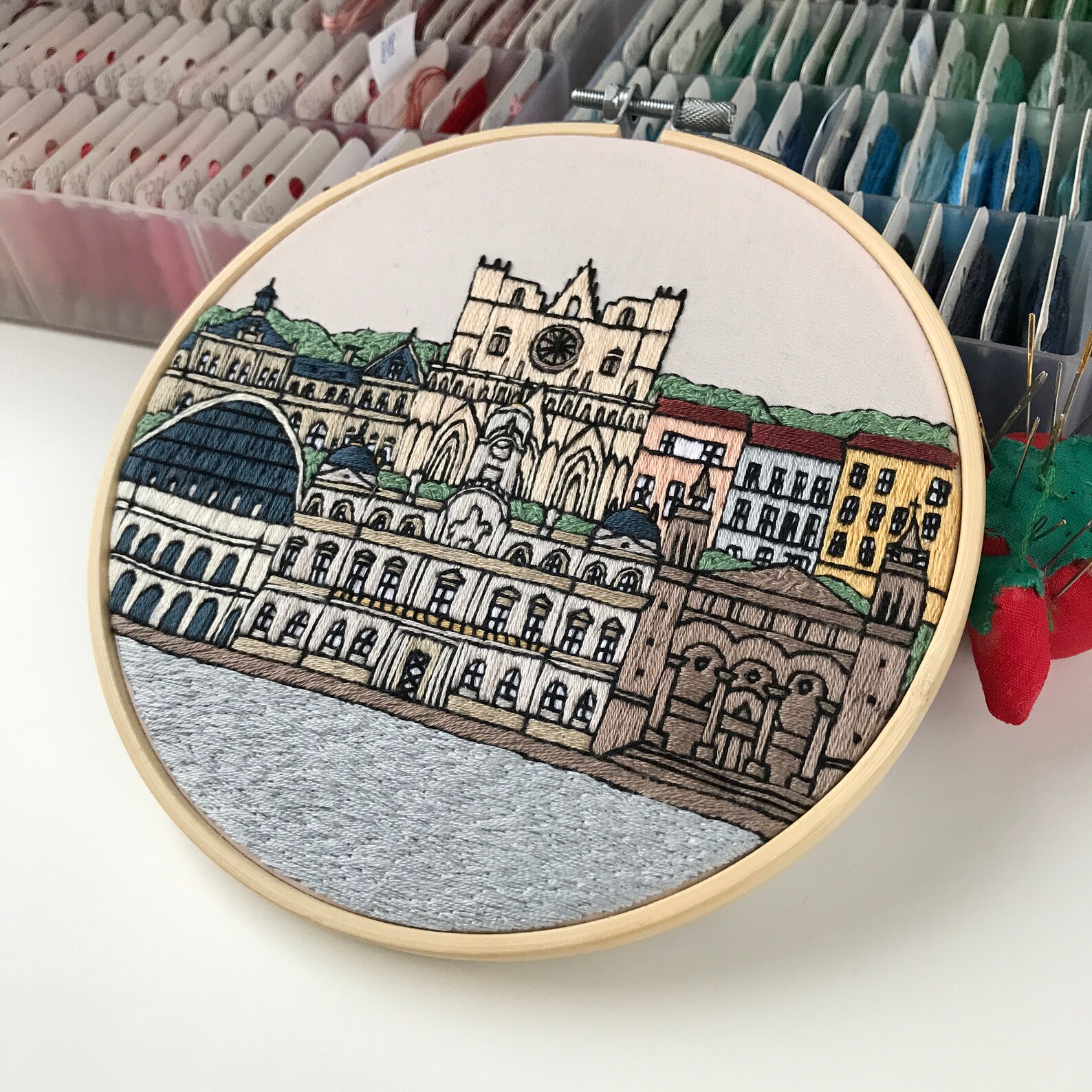 Lyon France. Hand Embroidery Pattern PDF. Embroidery Hoop - Etsy