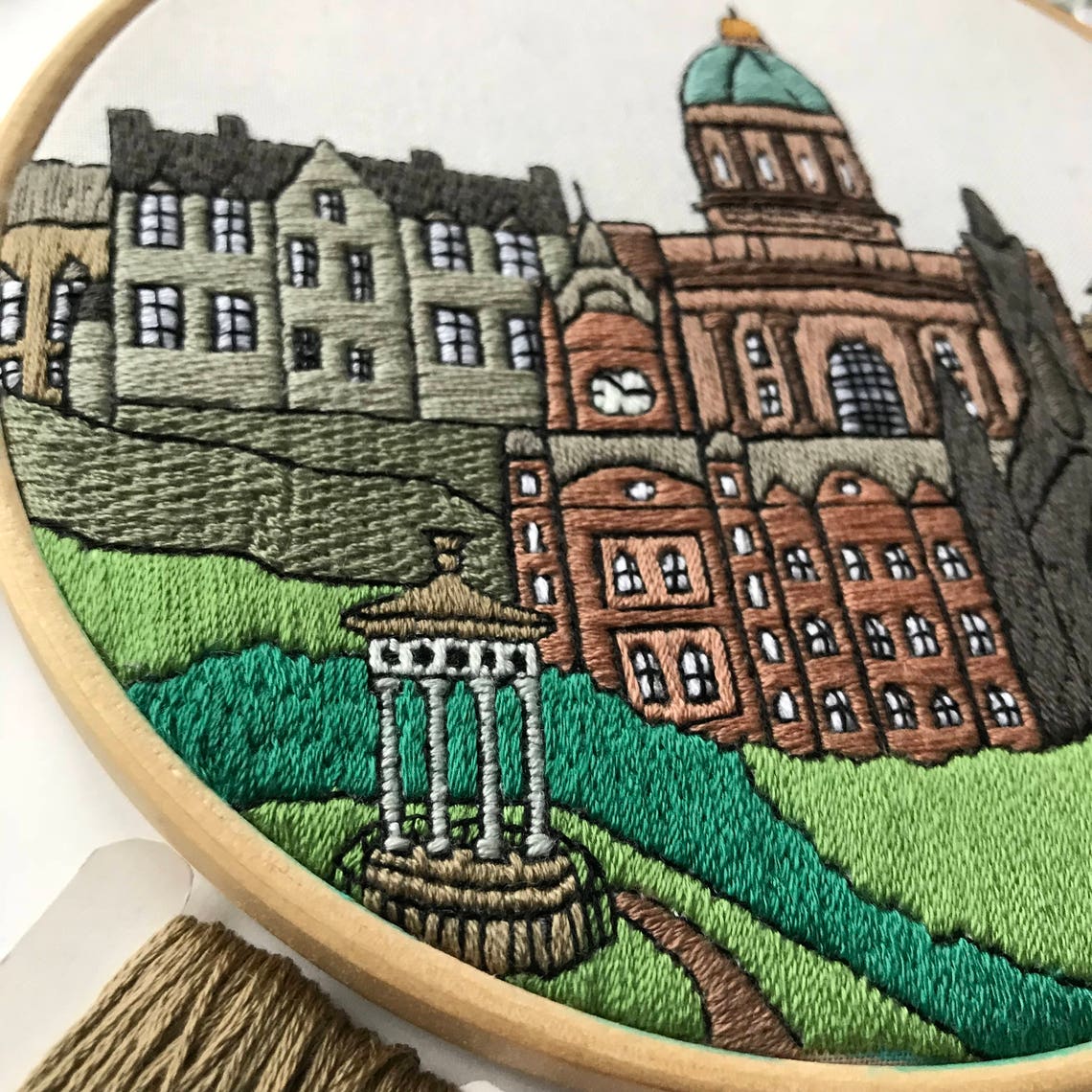 Edinburgh Scotland United Kingdom. Hand Embroidery Pattern | Etsy