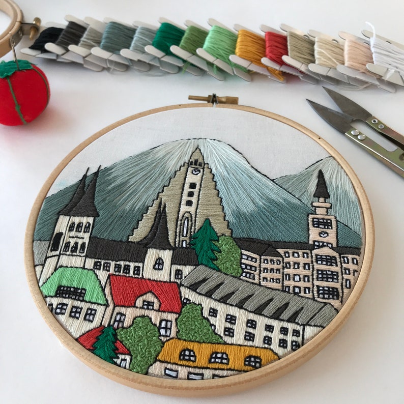 Reykjavik Iceland. Hand Embroidery Pattern PDF. DIY - Etsy
