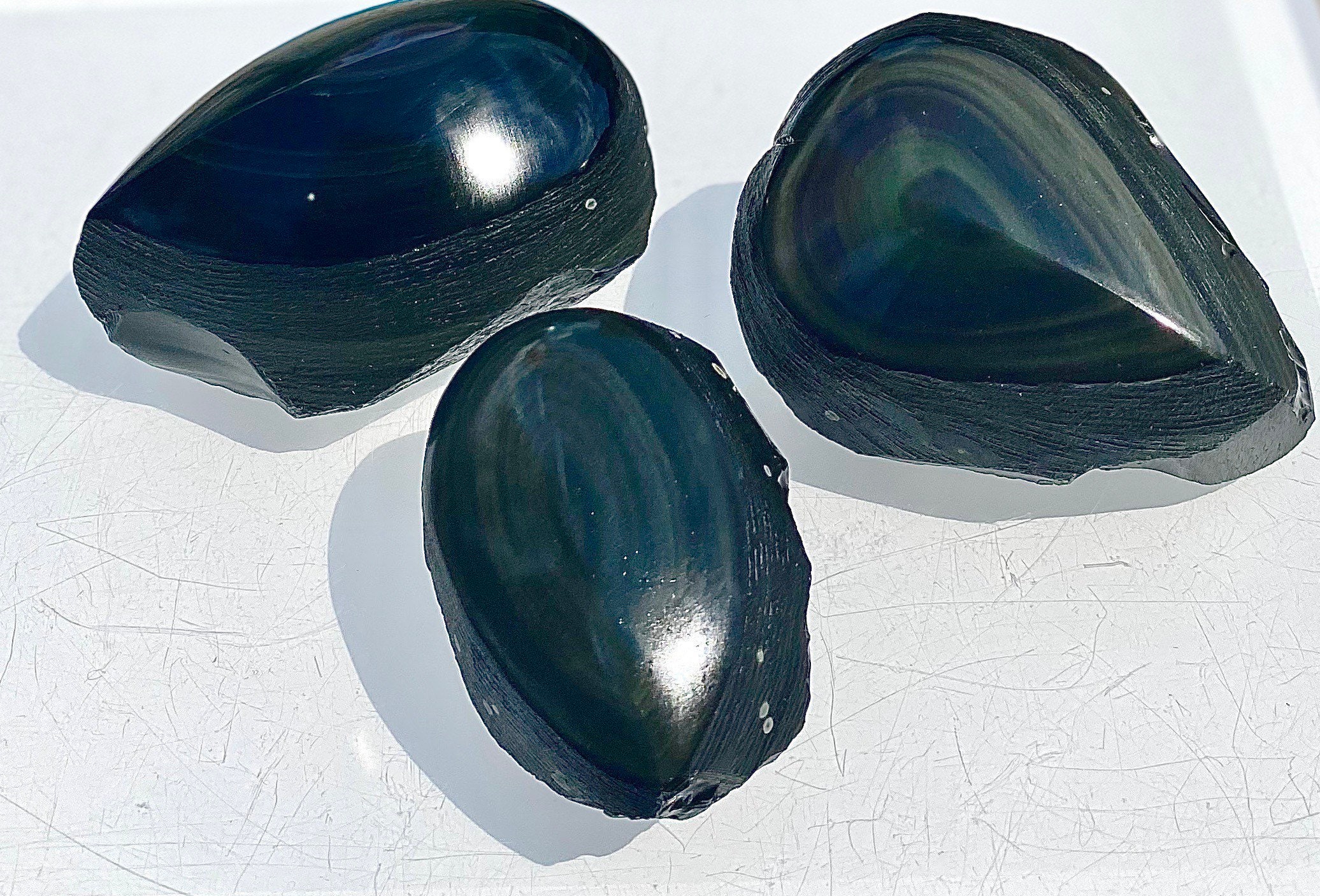 Wholesale Lot 2 Lb Natural Rainbow Obsidian Half Polish Crystal Healing ...