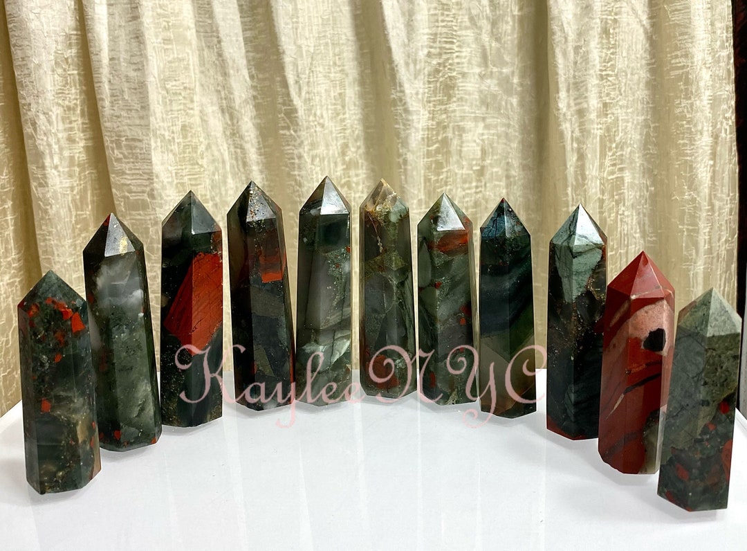 Wholesale Lot 2 Lbs Natural Bloodstone Obelisk Tower Point Crystal ...