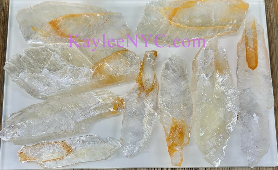 Wholesale Lot 2 Lbs Natural Golden Phantom Selenite Crystal Raw Healing ...