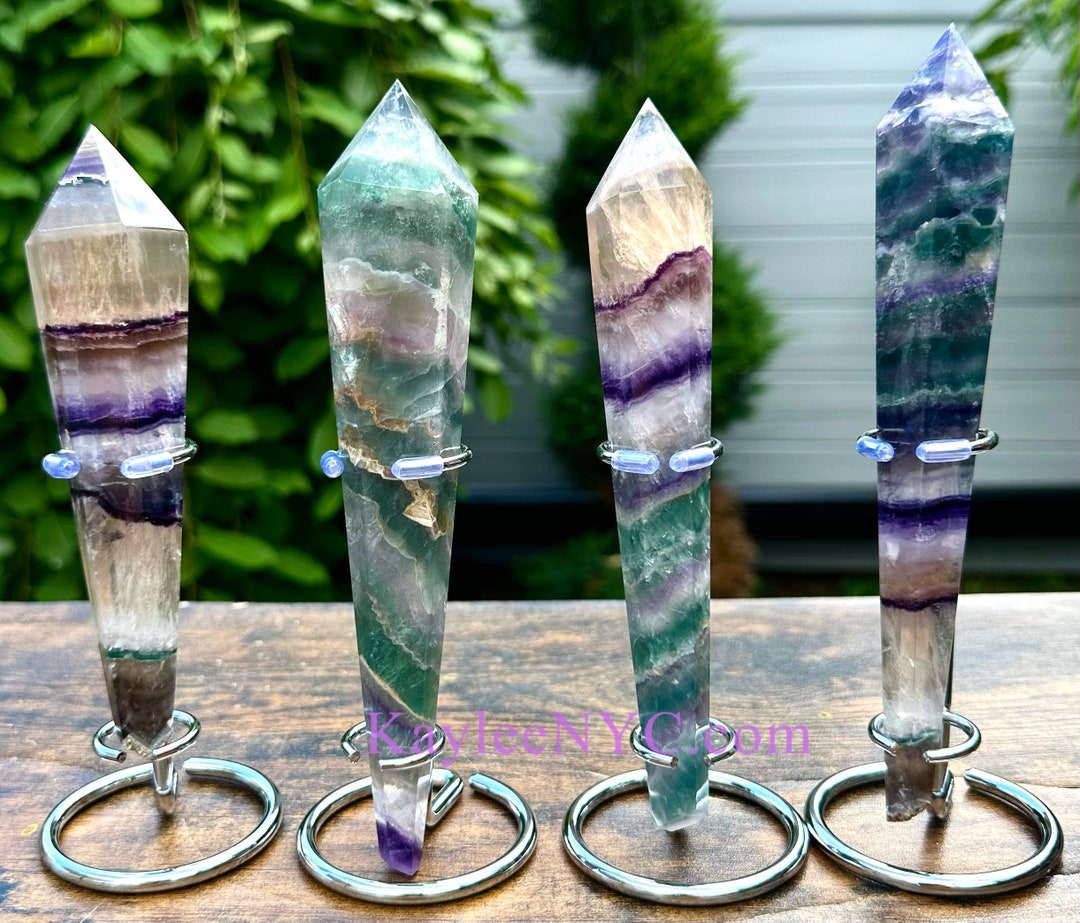 Wholesale Lot 4 Pcs Natural Rrainbow Fluorite Septer W Stand Crystal ...