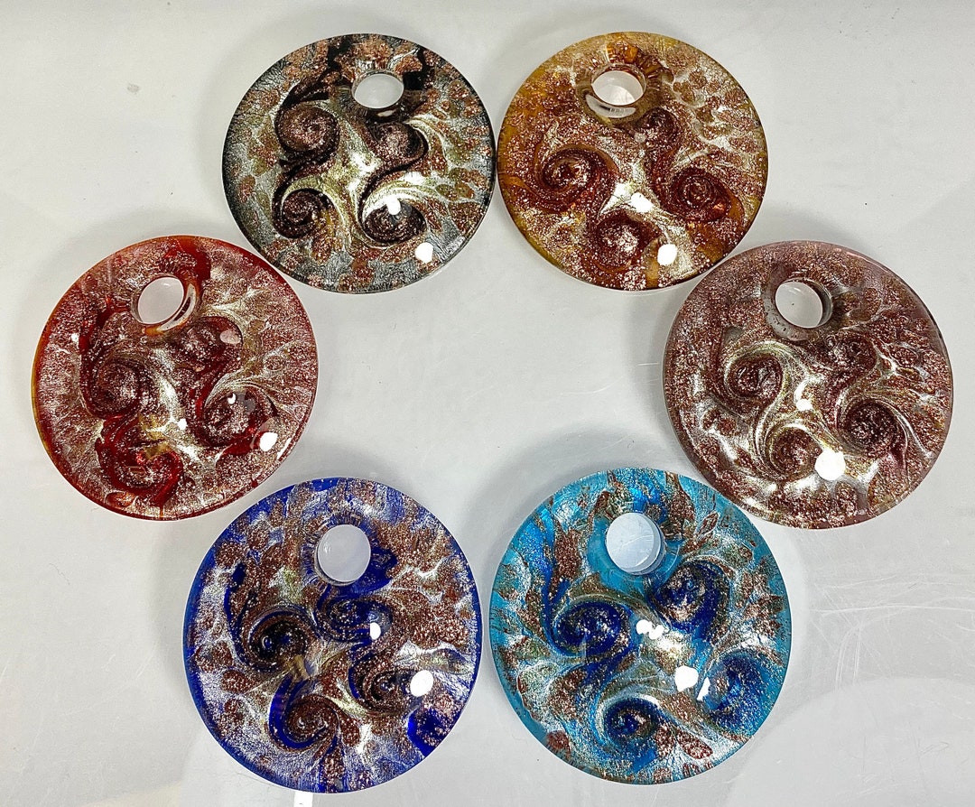 Wholesale Lot 12 Pcs Medallion Glass Pendant Hand Blown - Etsy