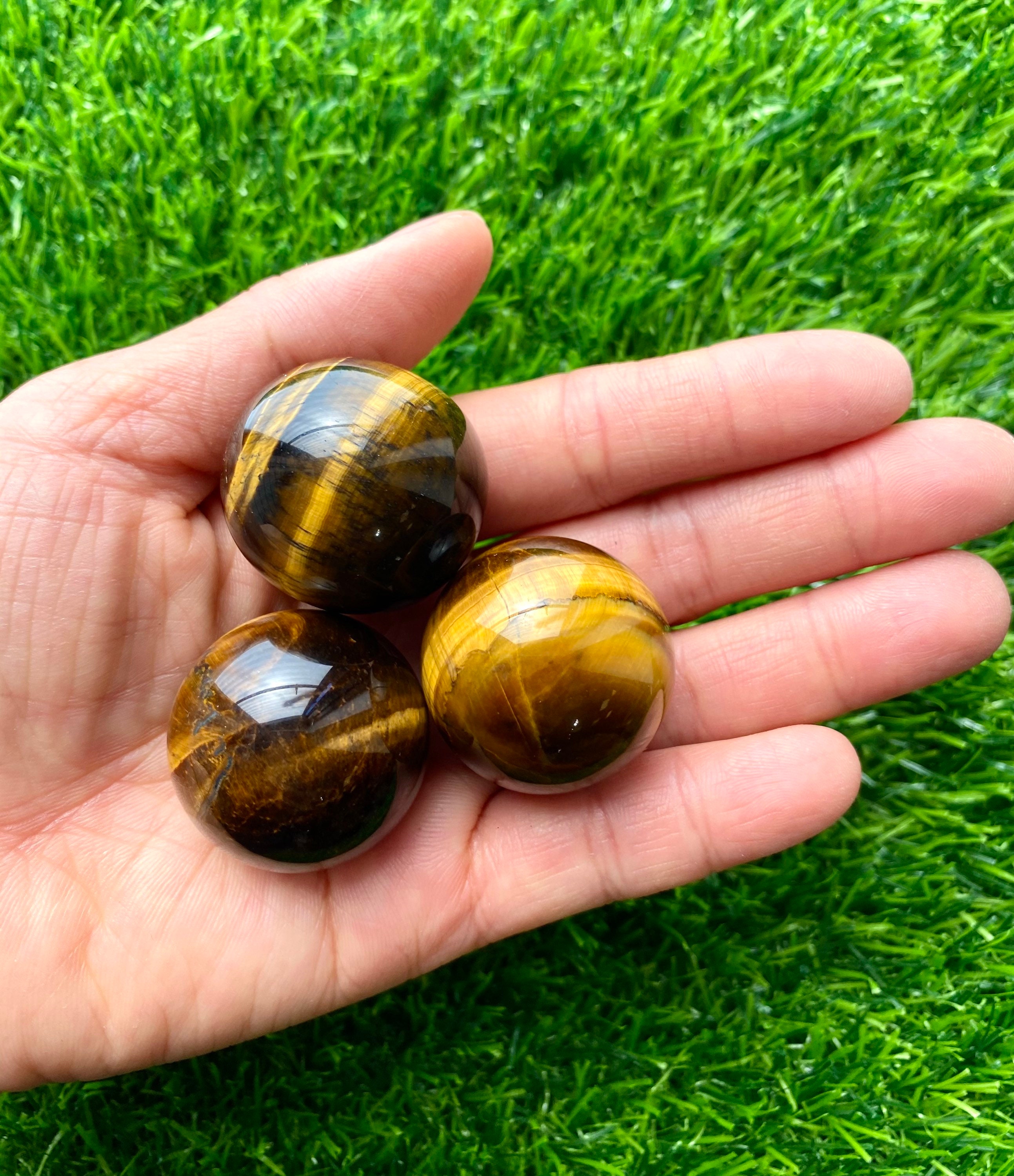 Wholesale Lot 1 Lb Natural Tiger Eye Spheres Crystal Ball Energy ...