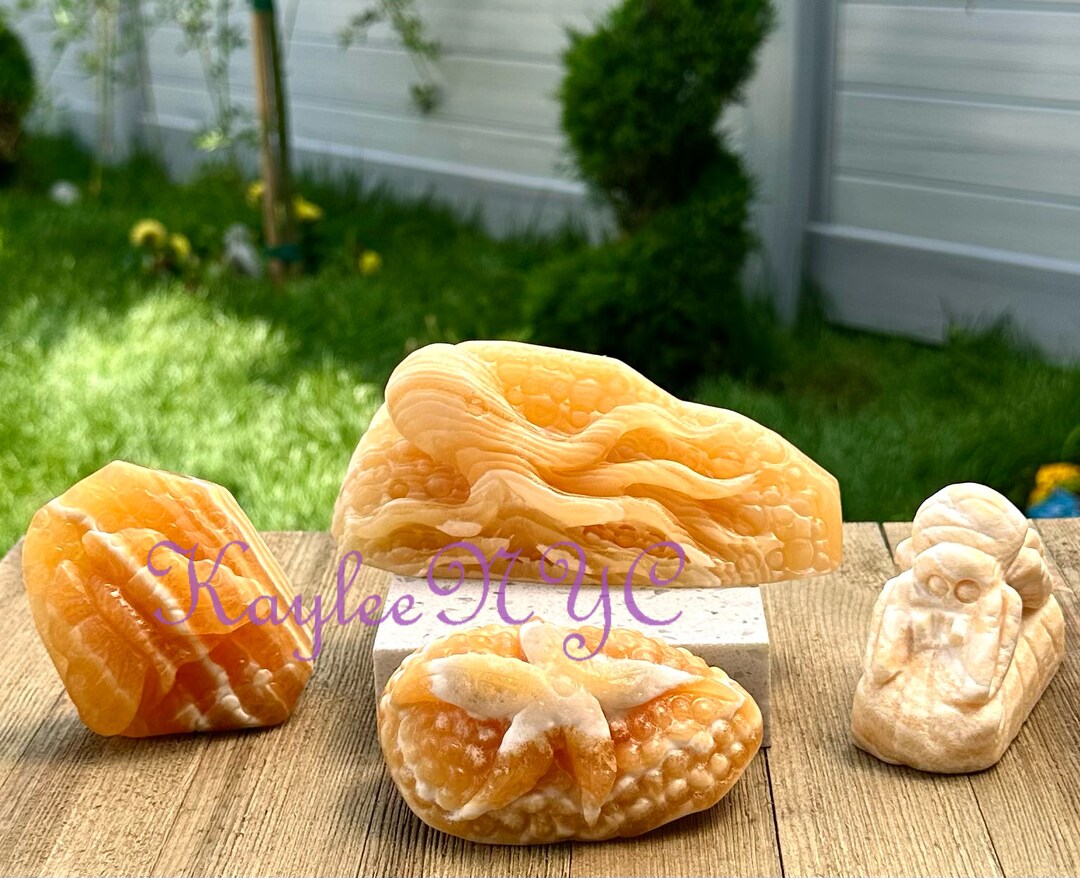 Wholesale Lot 4 Pcs Natural Orange Calcite Mixed Carving - Etsy