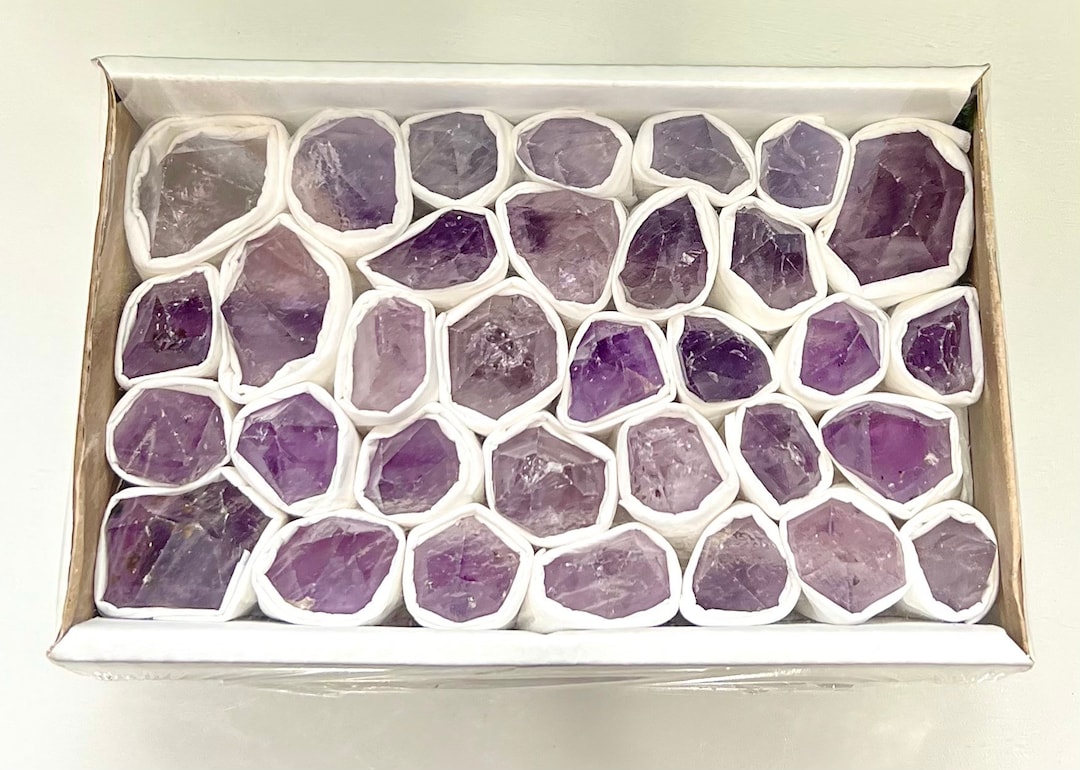 Wholesale Lot 1 Box Natural Amethyst Root Rough Point Crystal Nice ...
