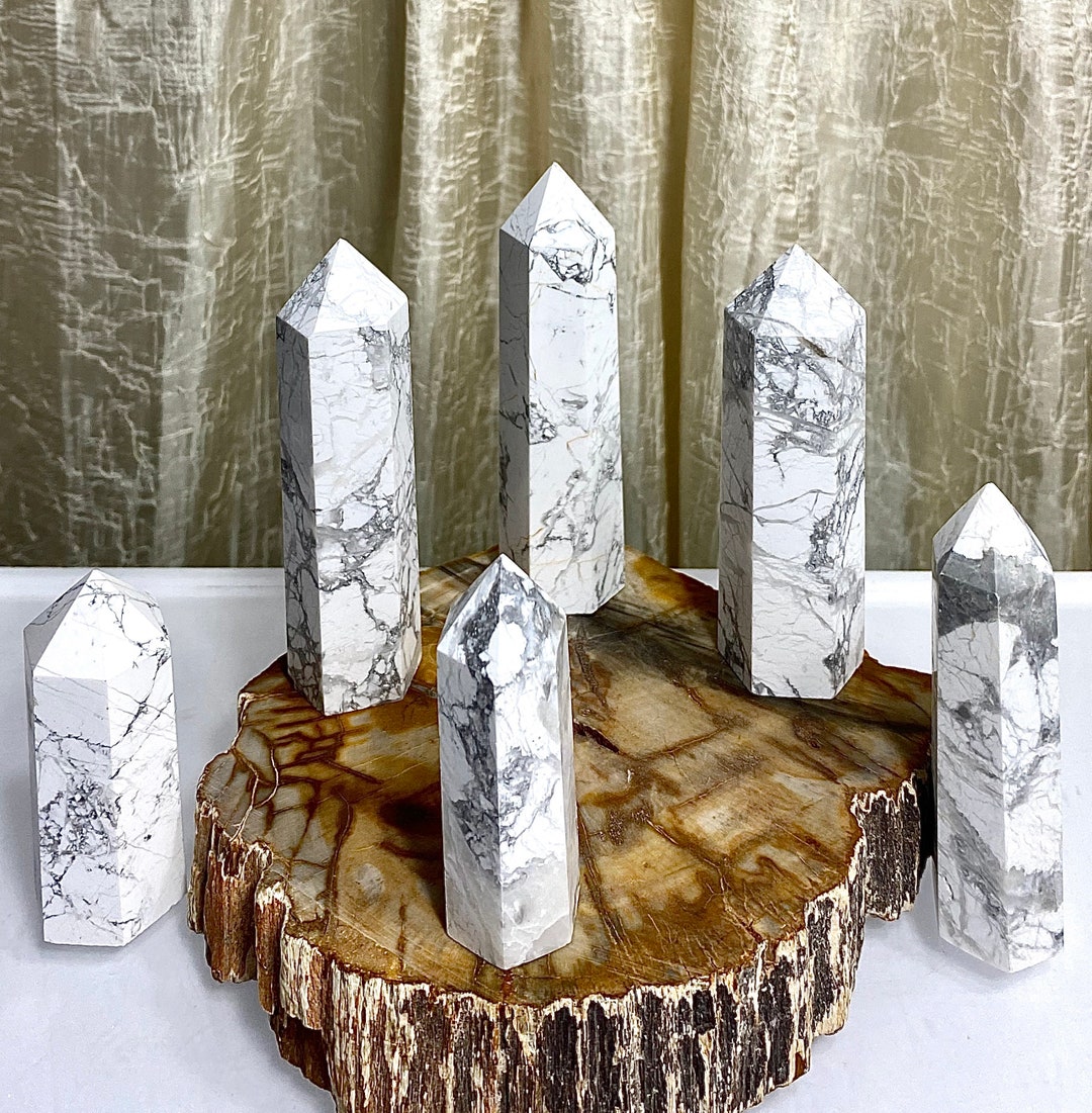 Wholesale Lot 1 Lb Natural Howlite Obelisk Point Crystal Natural Energy ...