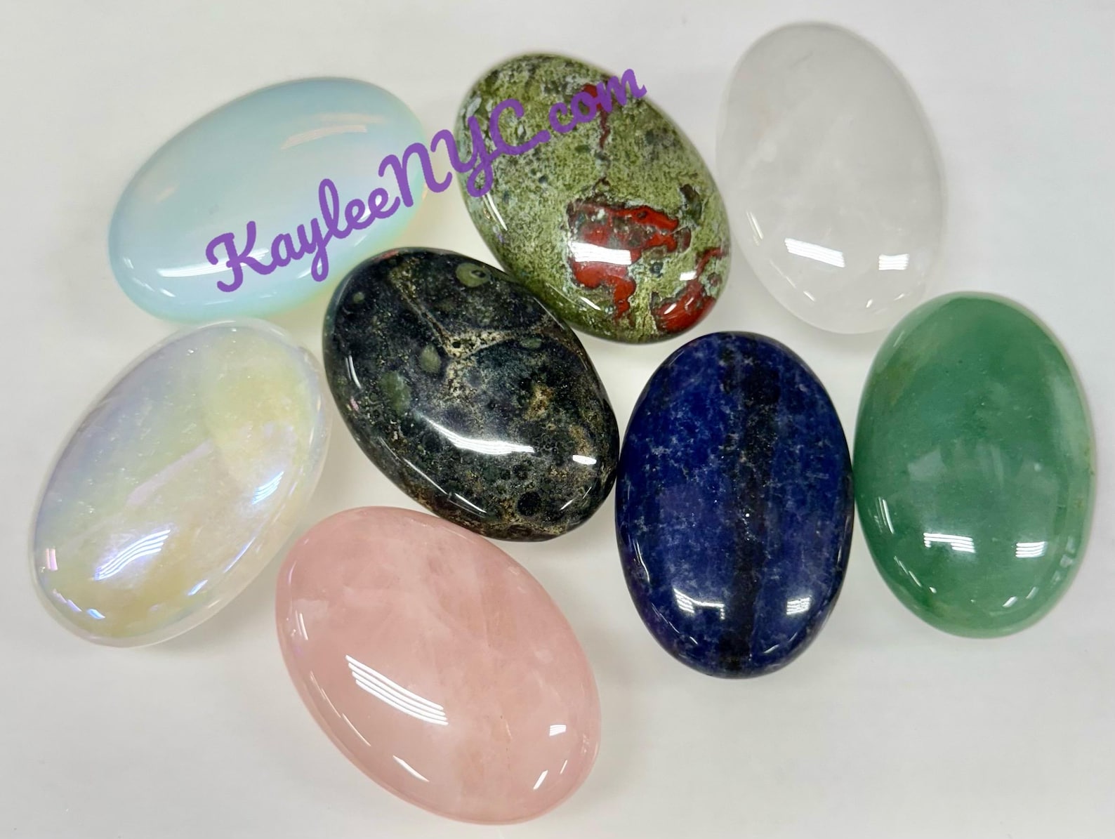 Wholesale Lot 8 Pcs Natural Crystals Palm Stones Crystal Healing Energy ...