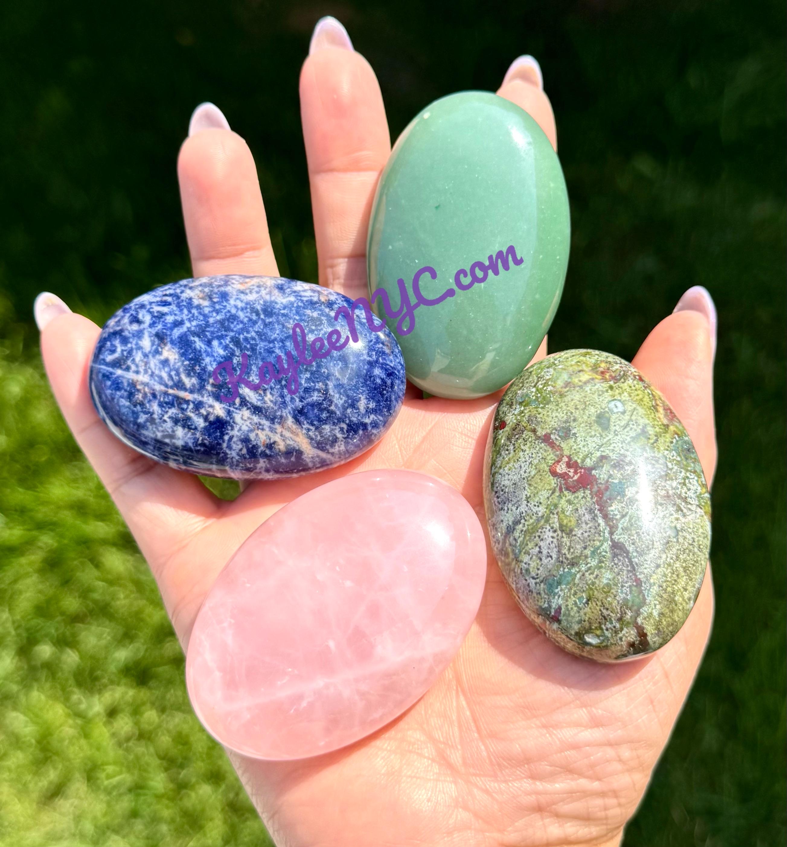 Wholesale Lot 8 Pcs Natural Crystals Palm Stones Crystal Healing Energy ...