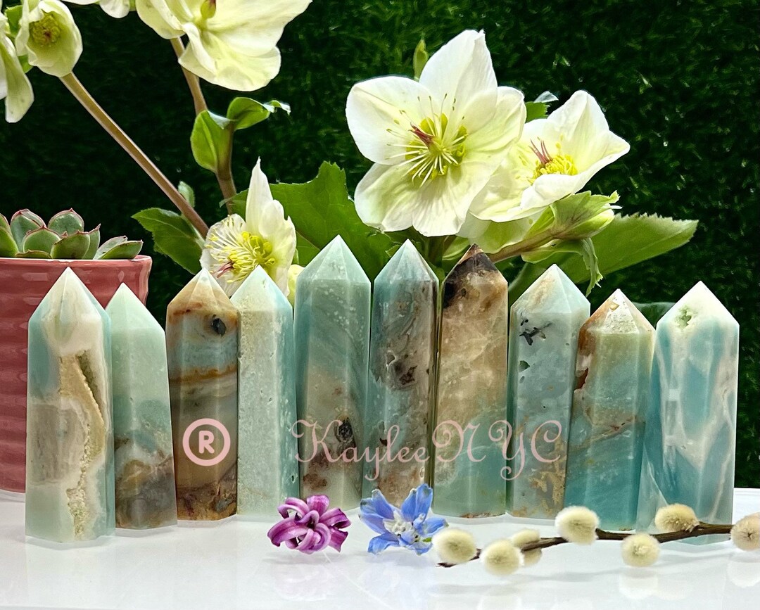 Wholesale Lot 2 Lbs Natural Amazonite Obelisk Tower Point Crystal ...
