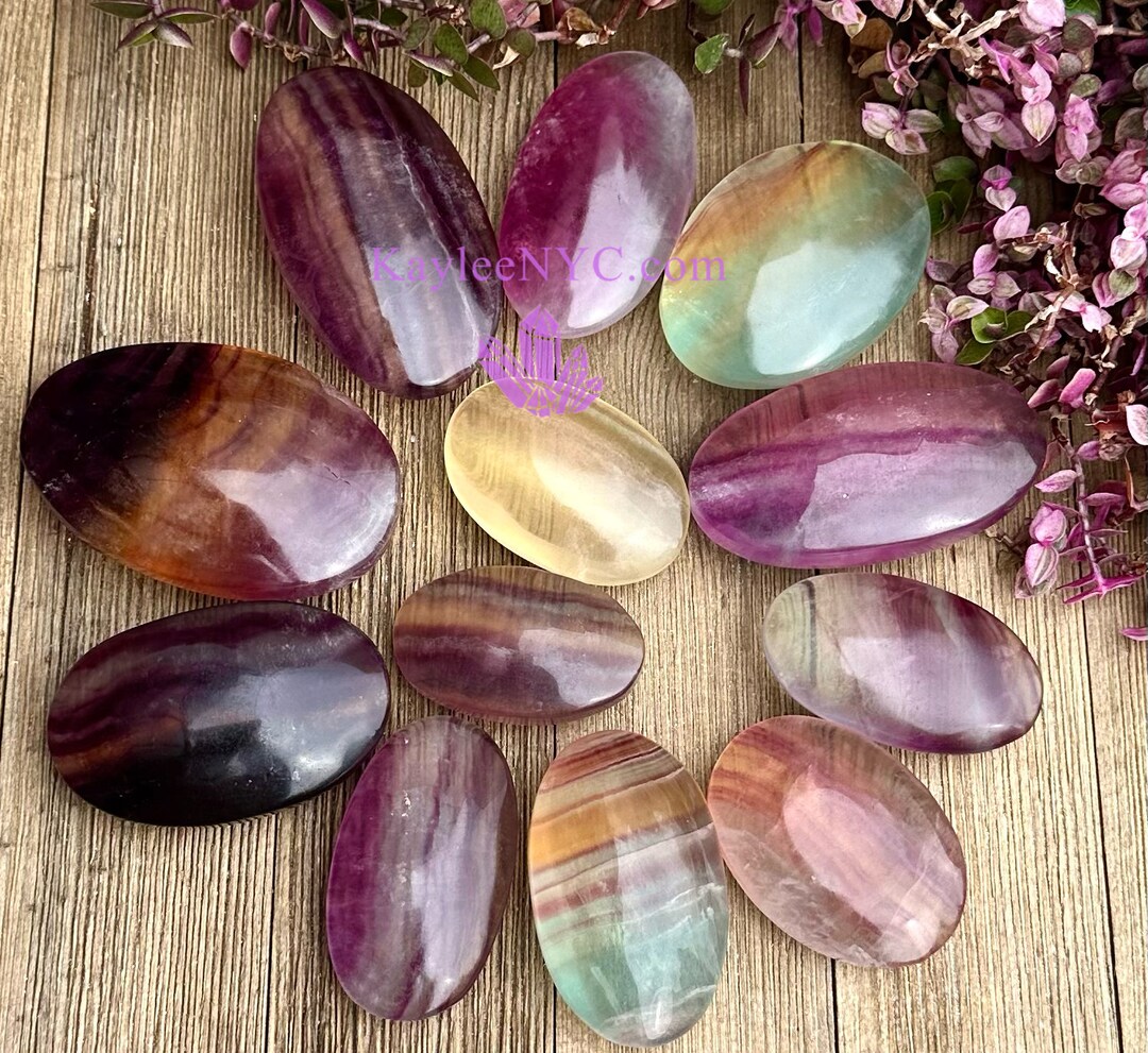 Wholesale Lot 2 Lbs Natural Candy Fluorite Palm Stone Crystal Healing ...
