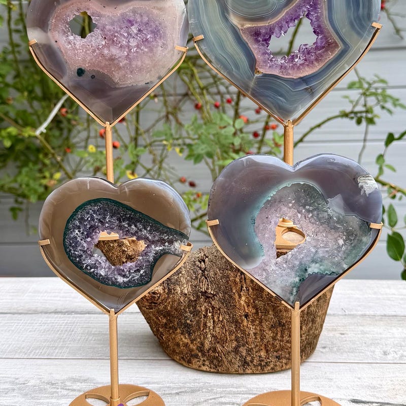 Amethyst With Gold Stand - Etsy