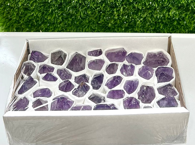 Wholesale Lot 1 Box Natural Amethyst Root Rough Point Crystal Nice ...