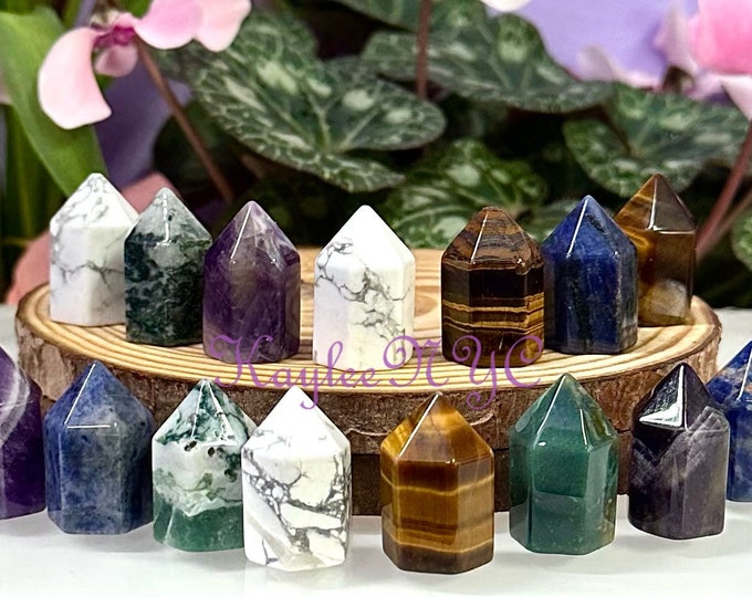 Wholesale Lot 15 Pcs 1” Natural Mix Crystal Mini Obelisk Tower Point ...