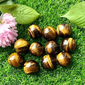 Wholesale Lot 1 Lb Natural Tiger Eye Spheres Crystal Ball Energy ...