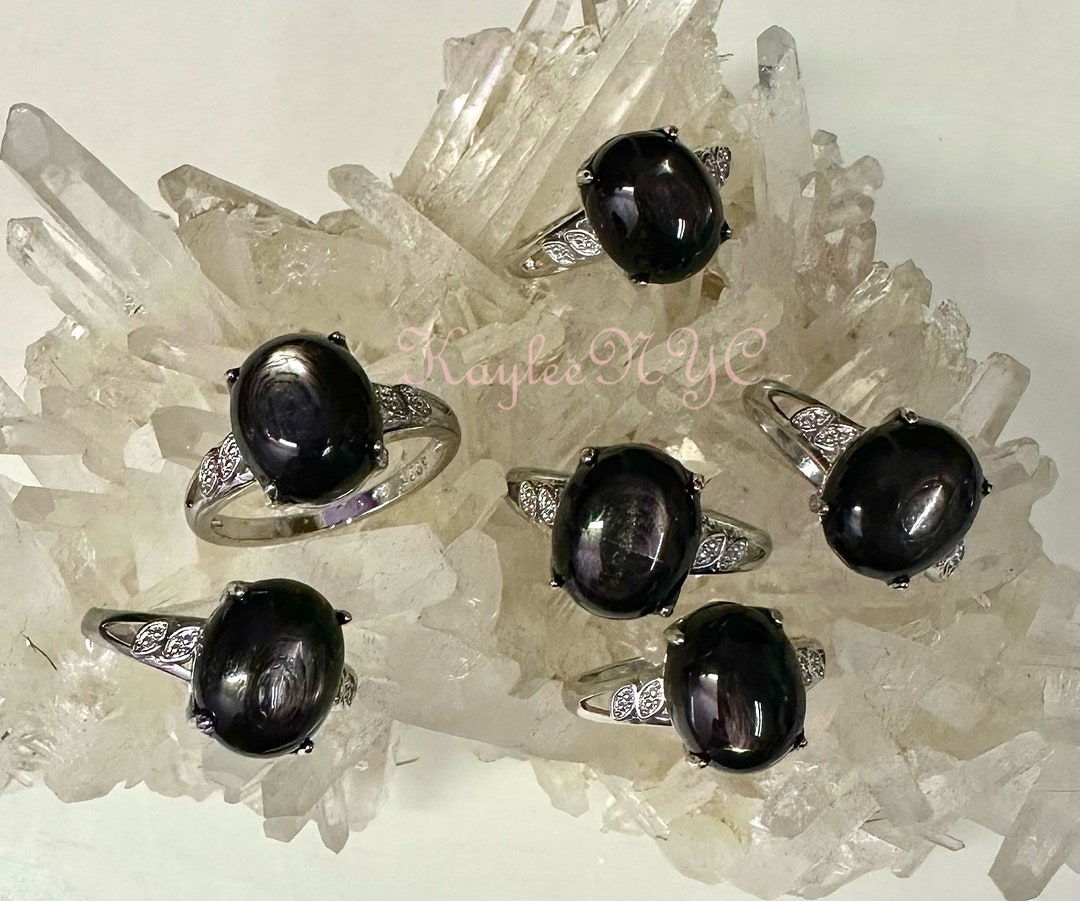 Wholesale Lot 6 Pcs Natural Hypersthene Ring White Bronze - Etsy