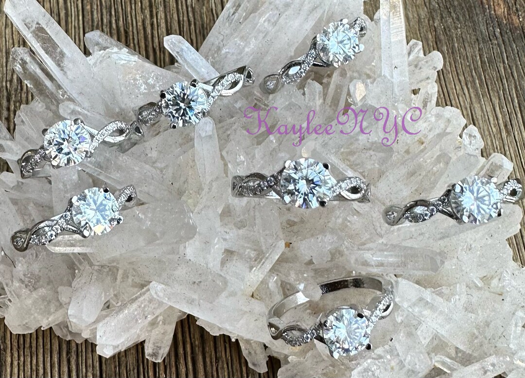 Wholesale Lot 7 Pcs Natural Moissanite Ring White Bronze - Etsy