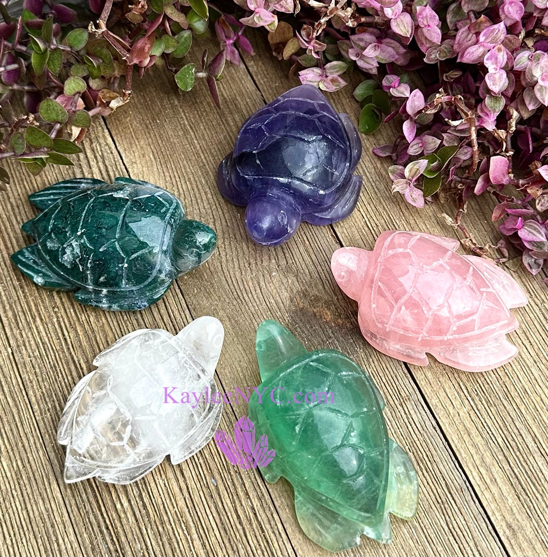 Wholesale Lot 5 Pcs 2.5” Natural Crystal Sea Turtles Crystal Healing ...