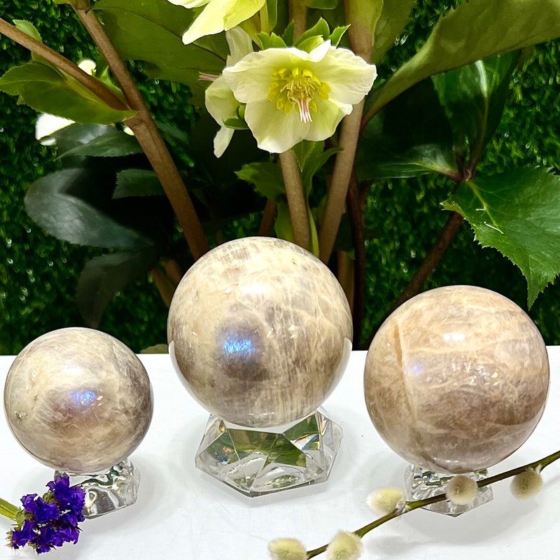 3 Moonstone Sphere - Etsy