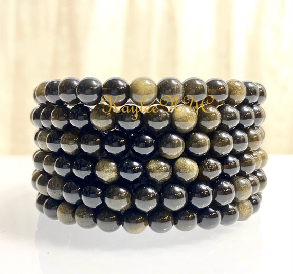 Obsidian bracelet etsy store