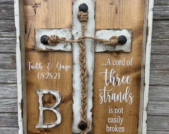 A Cord of Three Strands Unity Wedding Sign Rope Cross Unity - Etsy