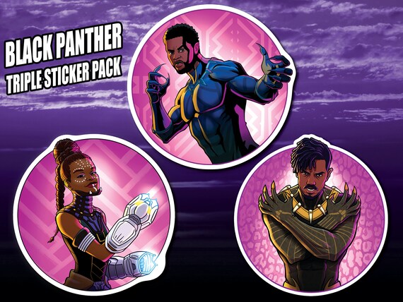 Black Panther Triple Sticker Pack - Etsy