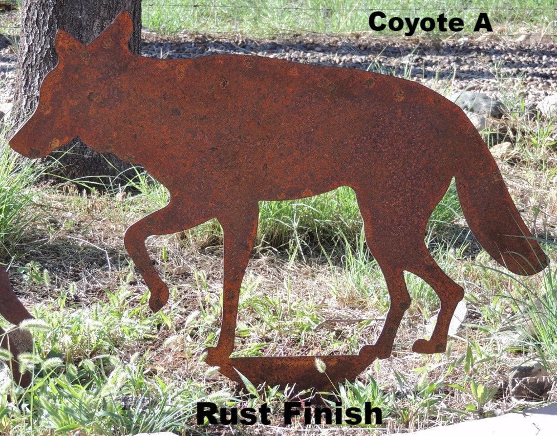 Metal Yard Art, Metal Coyote Art, Coyote Art, Coyote YA17A-1 - Etsy