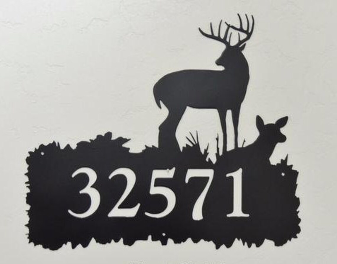 Deer House Number Sign HN01-1 - Etsy