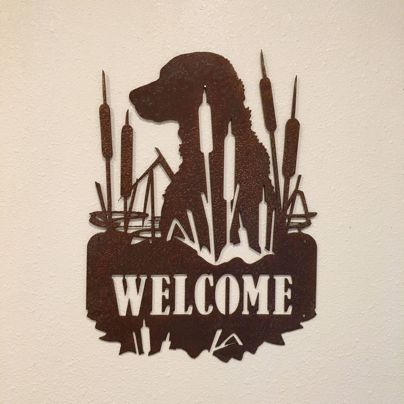 Metal Dog Welcome Sign Metal Lab Welcome Sign Dog Welcome - Etsy